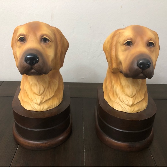 Accents | Vintage Andrea By Sadek Golden Retriever Dog Bookends Made In ...